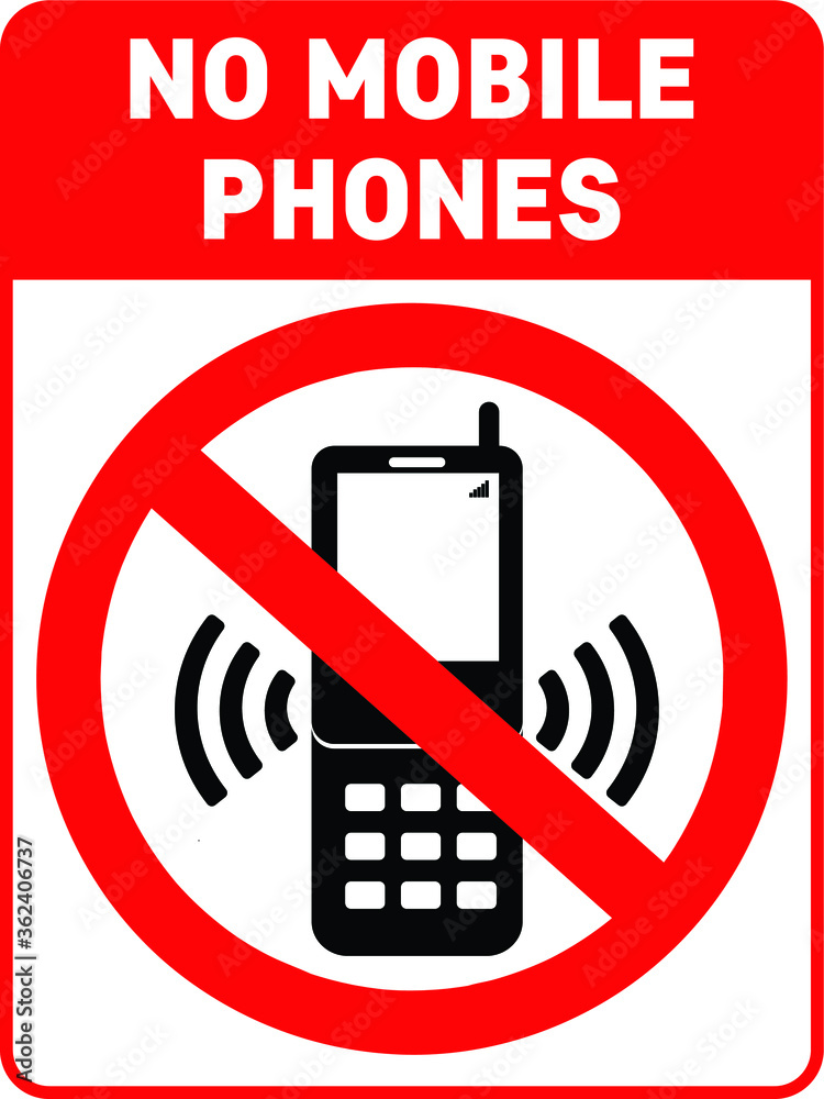 No mobile phones zone sign Stock Vector | Adobe Stock