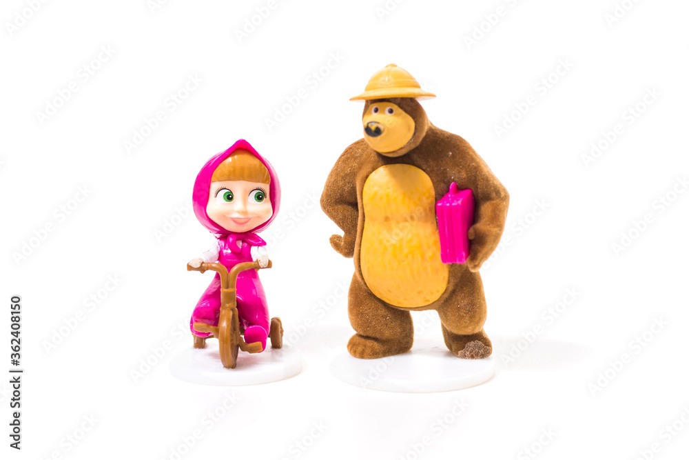 2019 Bryansk, Russia. Toys from the cartoon-Masha and the bear Stock ...