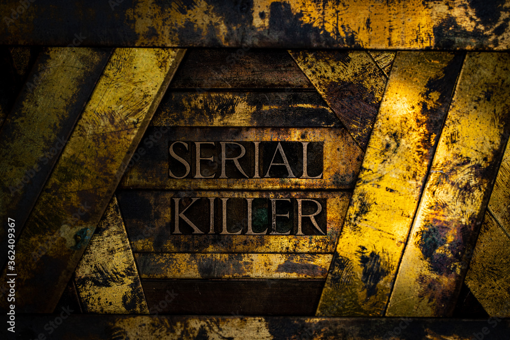 Serial Killer text formed with real authentic typeset letters on ...