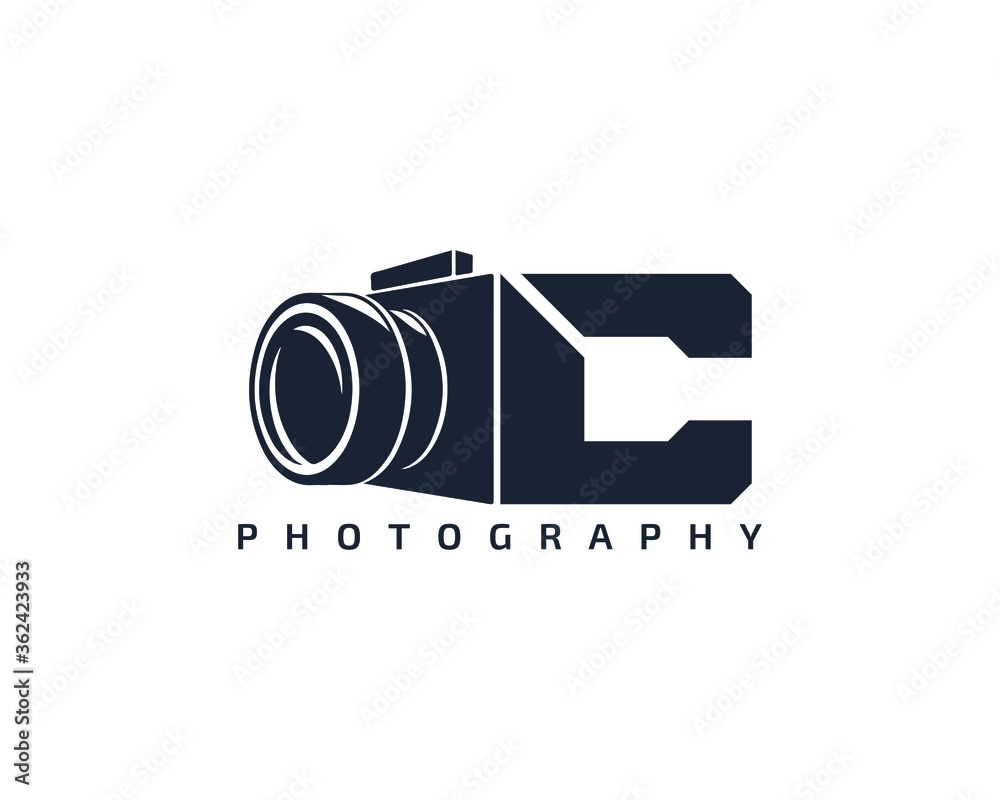 Initial Letter C Camera photography filmmaker logo design Stock Vector ...