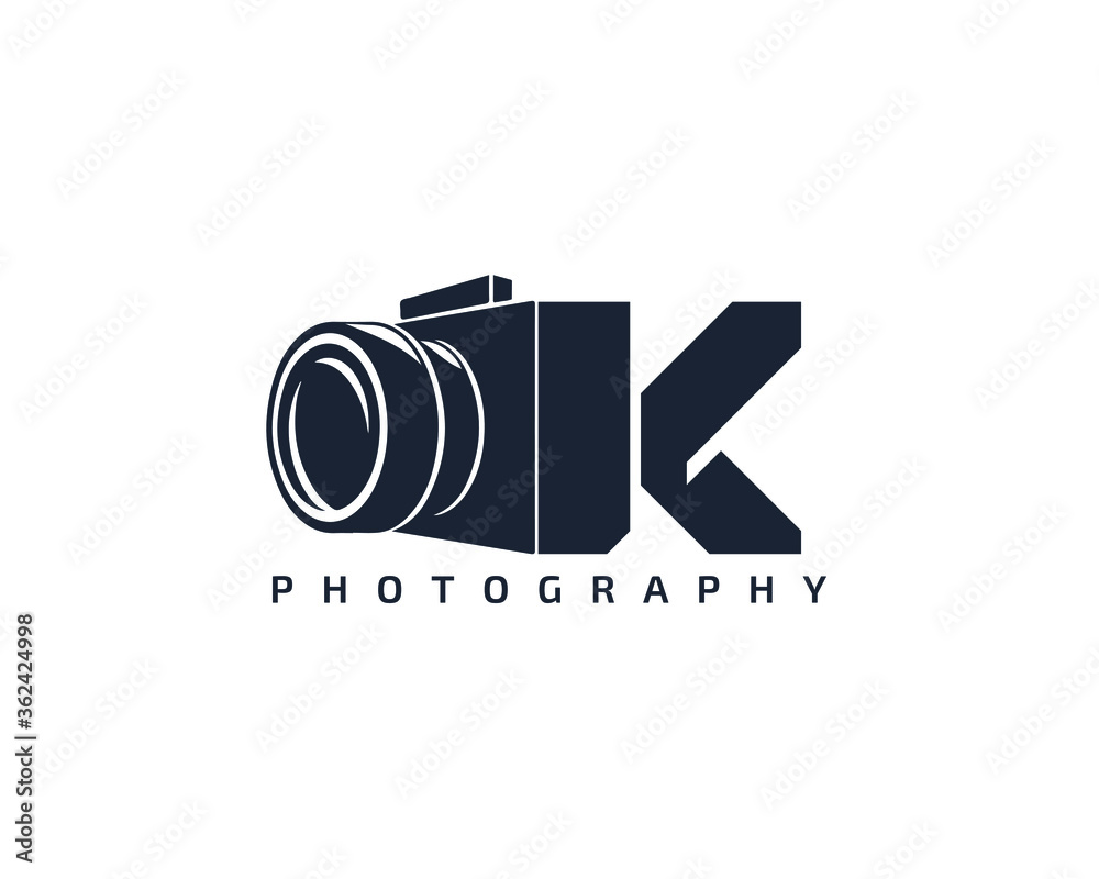 Initial Letter K Camera photography filmmaker logo design Stock Vector ...