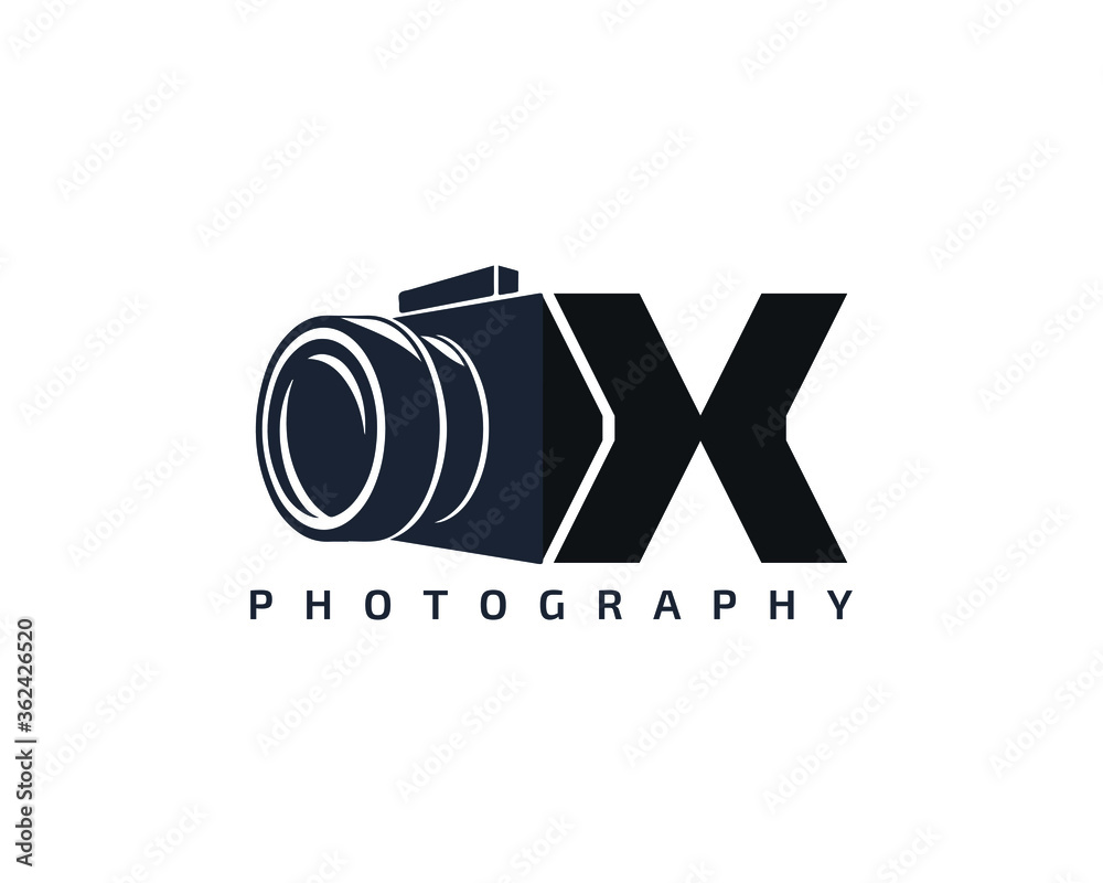 Initial Letter X Camera photography filmmaker logo design Stock Vector ...