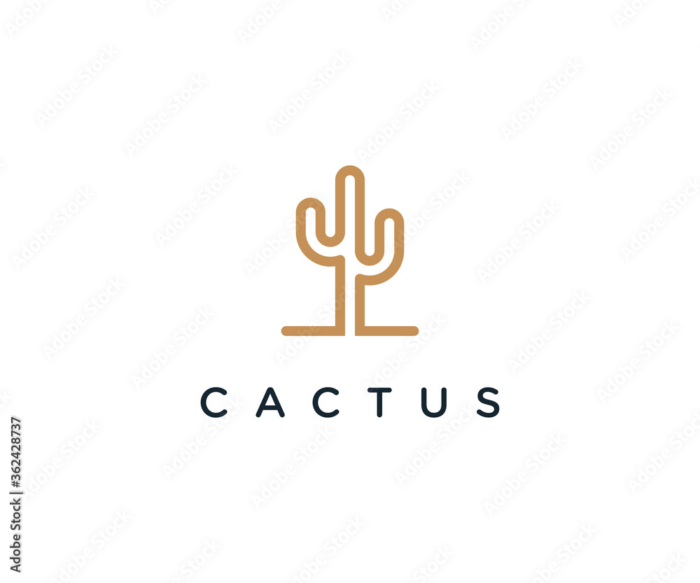 Cactus logo design vector template Stock Vector | Adobe Stock