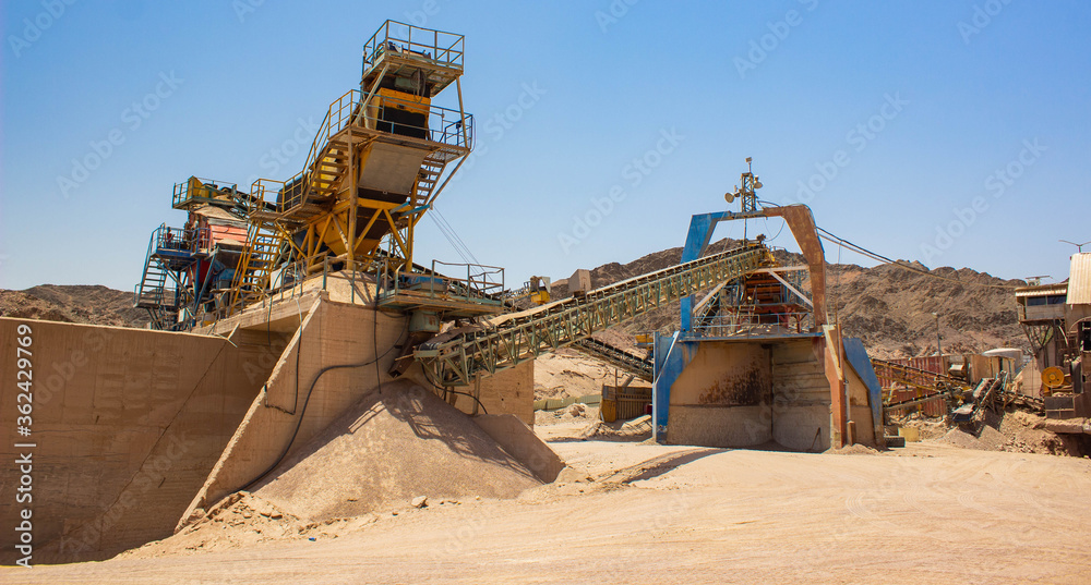 abandoned industrial object rusty machinery equipment in the middle of ...