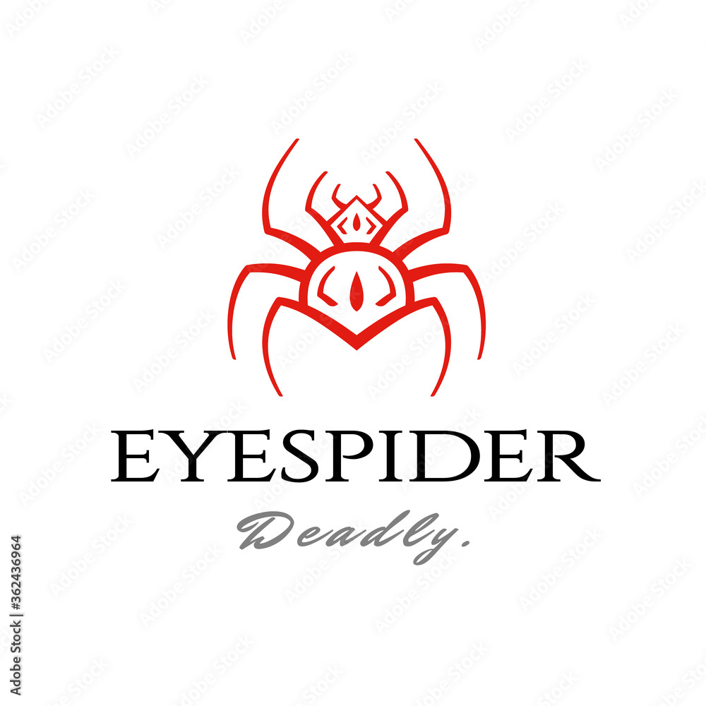 eye & spider red logo design insect animals premium vector editable ...