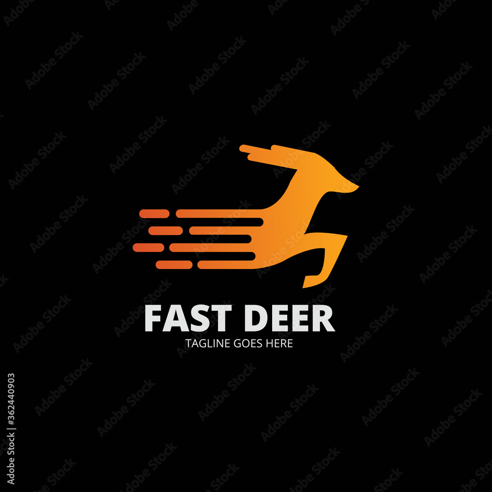 Elegant Fast Deer logo template vektor. Creative symbol. Emblem. Animal ...