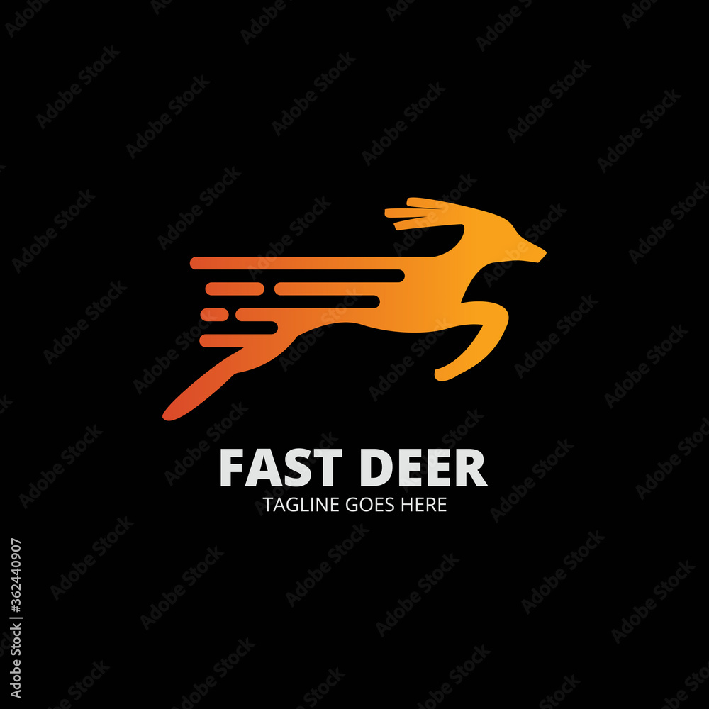 Elegant Fast Deer logo template vektor. Creative symbol. Emblem. Animal ...