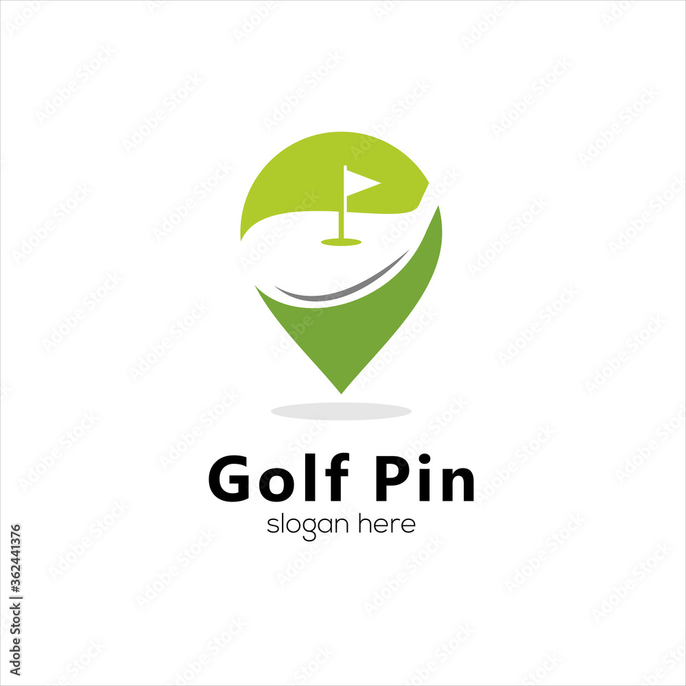 Pin Golf Icon Logo Design Element, golf spot flag and pin location logo ...