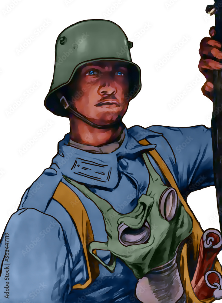 World War One German vintage style propoganda poster. Modern digital ...