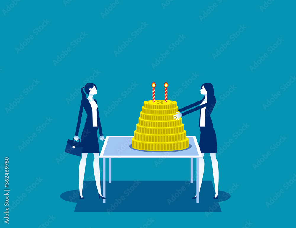 Partner party celebration birthday. Business teamwork surprise concept ...