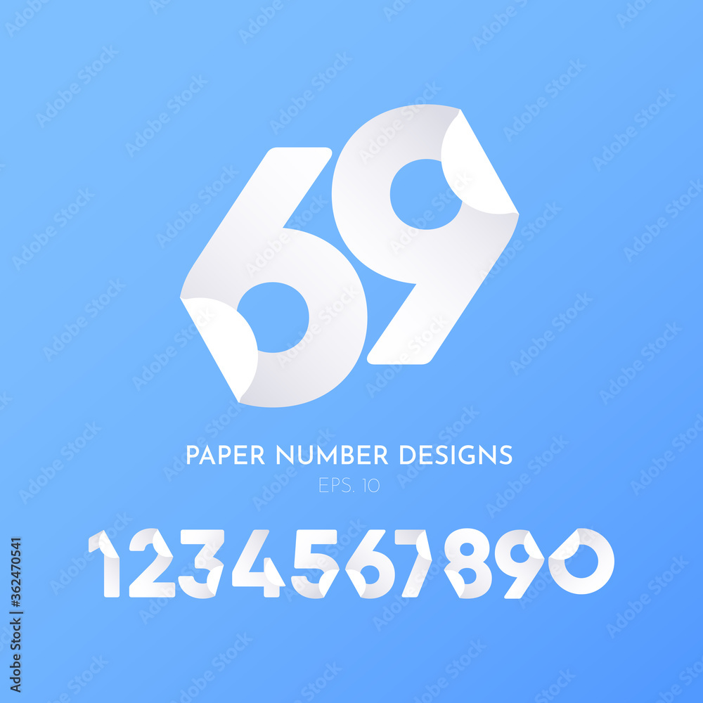 69 Paper Number Label Tag Vector Template Design Illustration Stock ...