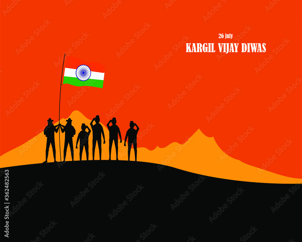 26 july kargil vijay diwas,kargil victory day illustration vector image Stock Vector | Adobe Stock