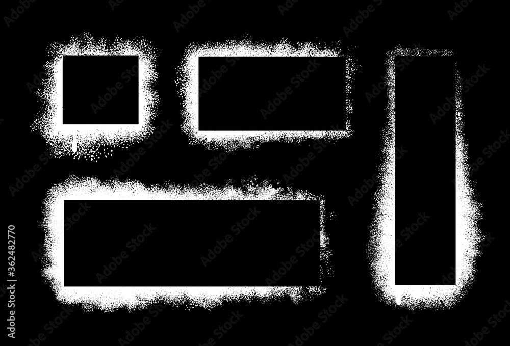 Airbrush Rectangular frames. Spray paint white borders. Graffiti ...