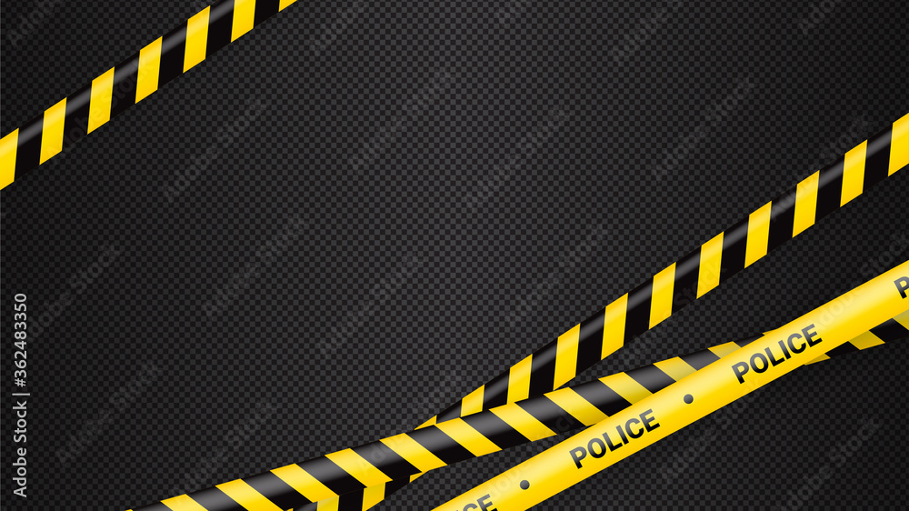 Police tape, crime danger line. Caution police lines isolated. Warning ...