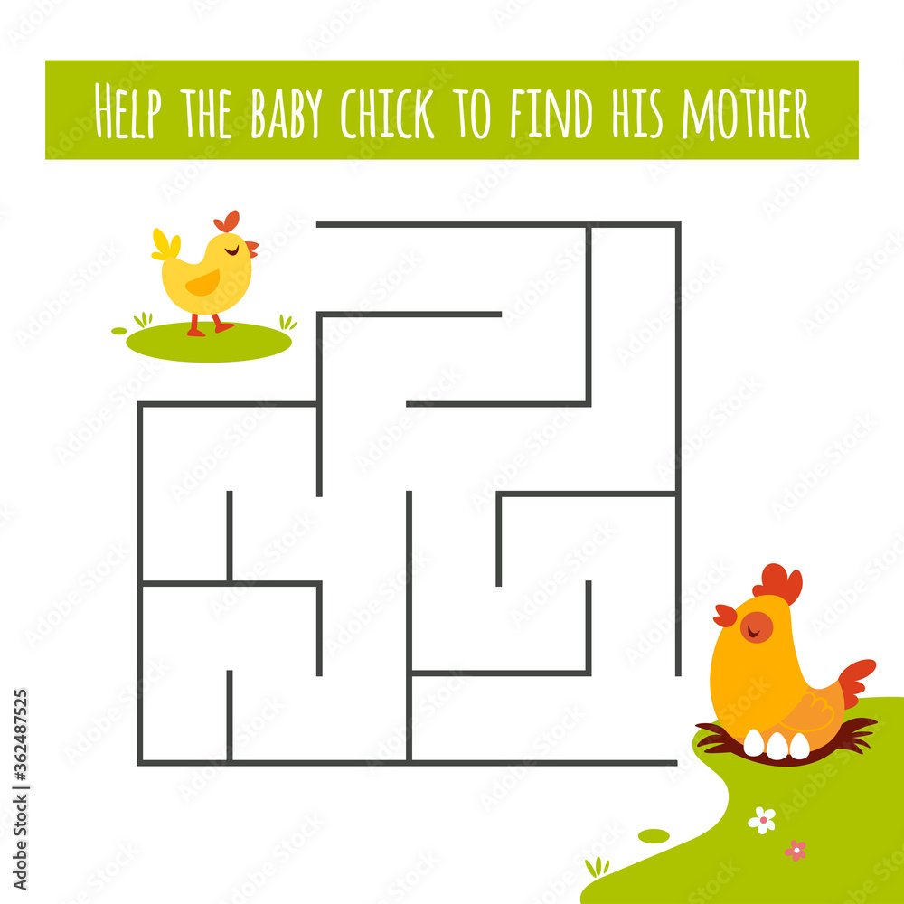 Conundrum. Farm animal educational maze game. Labyrinth page for ...