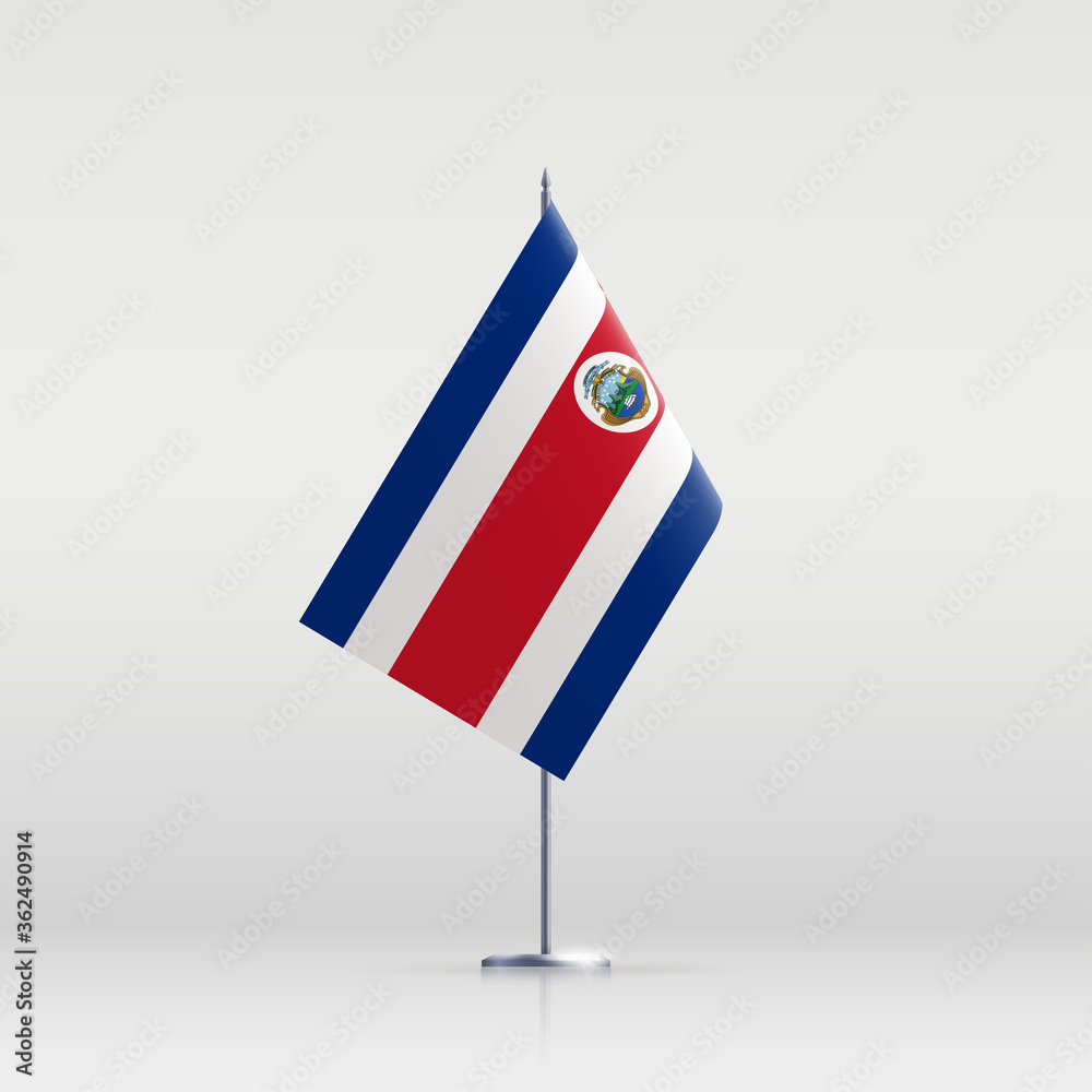 Costa Rica flag state symbol isolated on background national banner ...