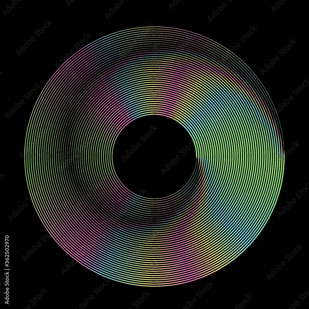 Gradient Lines in Circle Form . Spiral Vector Illustration .Technology ...