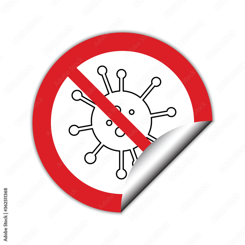 No germ icon prohibited sign. No viruses icon. No bacteria sign ...