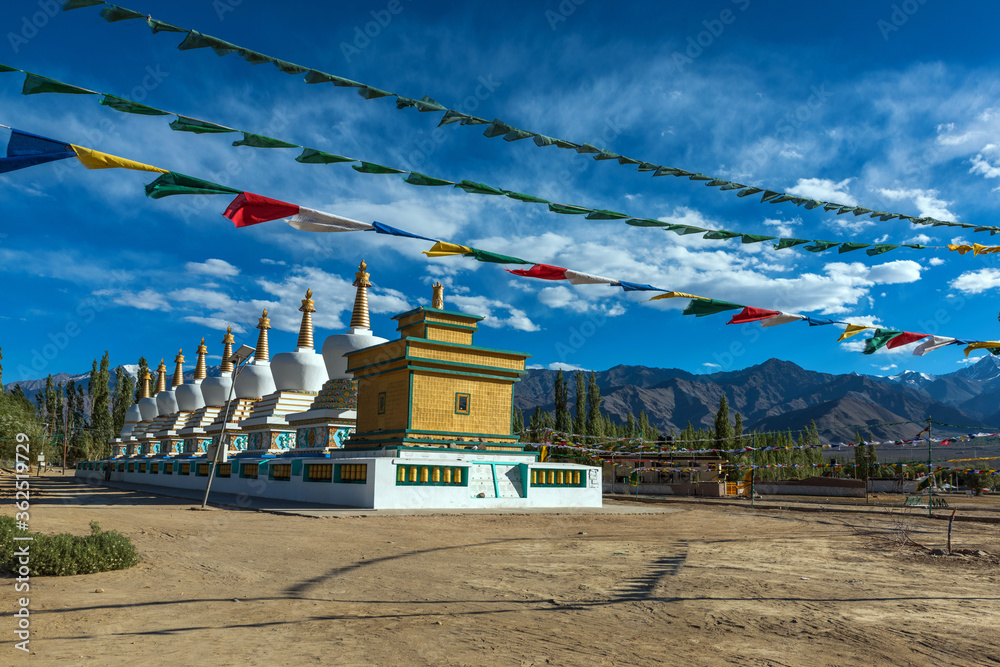 Stupas of Ladakh Dharma Centre, Leh, Ladakh, india Stock Photo | Adobe ...