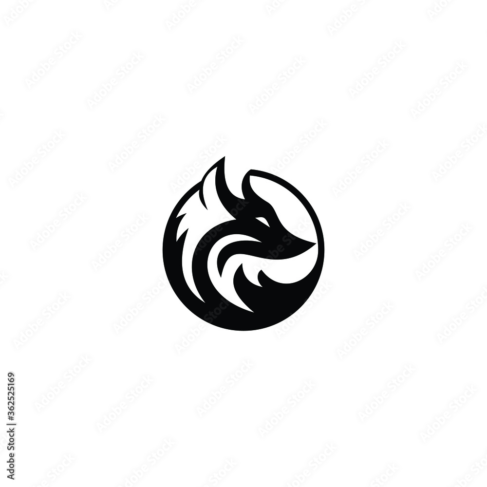 simple black fox logo vector Stock Vector | Adobe Stock