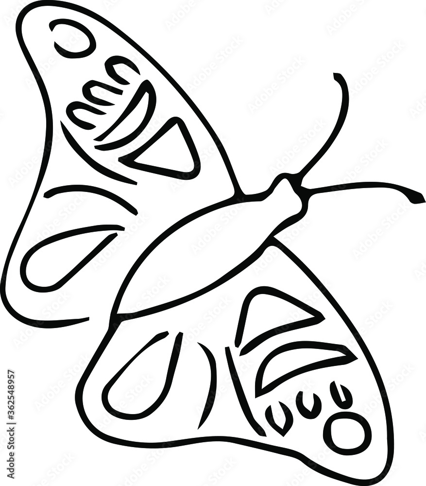 Simple Butterfly Outline Clipart
