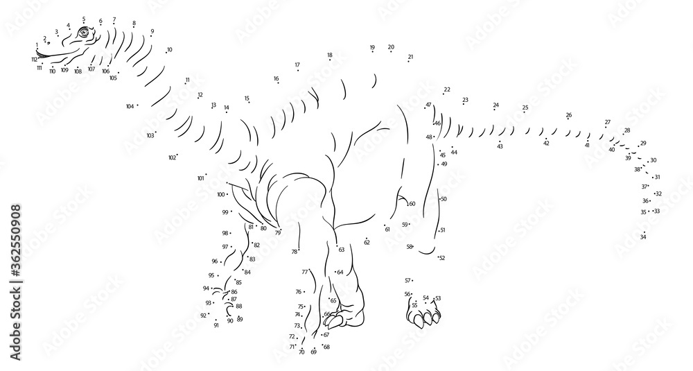 A connect or join dots to dot kids puzzle work sheet drawing of a ...