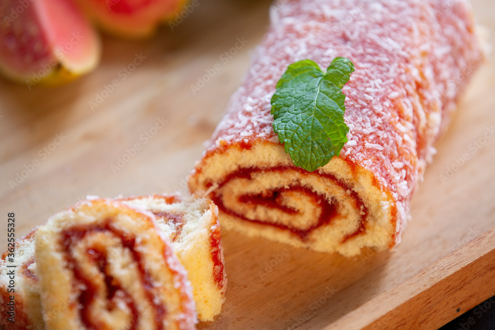 Bolo de Rolo (Swiss roll, Roll cake) typical Brazilian dessert, from ...