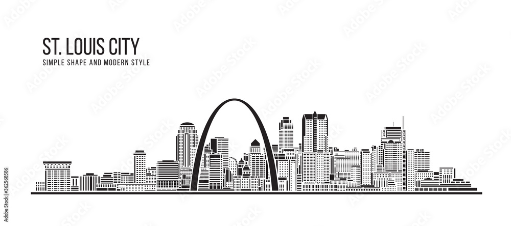 Cityscape Building Abstract Simple shape and modern style art Vector ...