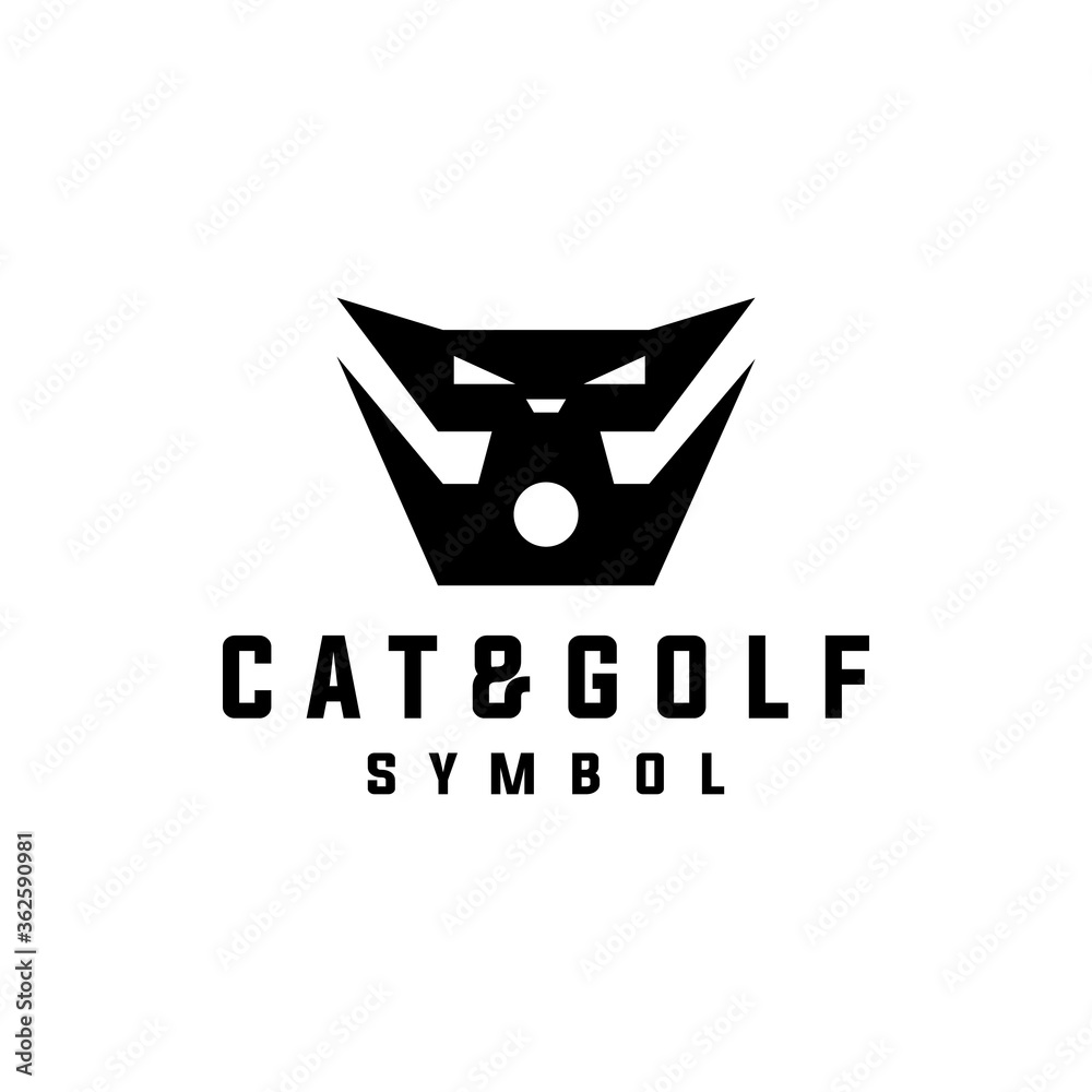 Cat Logo Golf Icon. silhouette Vector Modern Symbol. Company Logo ...