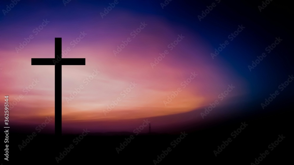 jesus cross symbol with colorful background. copy space for text design ...