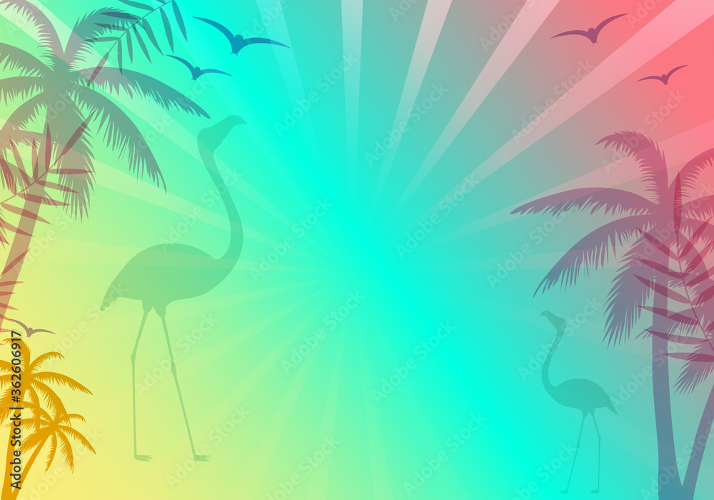 Summer poster. Abstract gradient background, vector. Modern hello ...