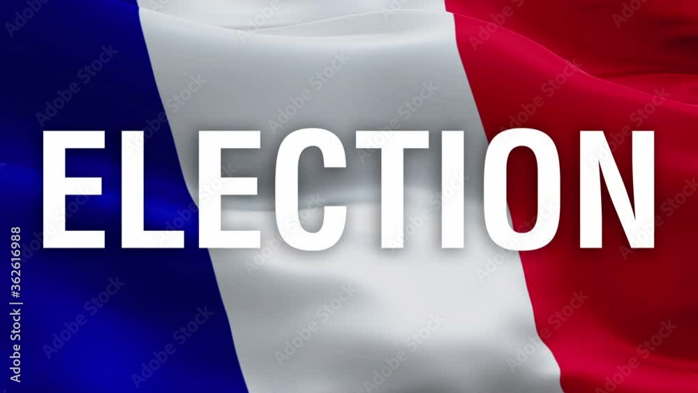 Vidéo Stock Election text on French flag waving in wind video footage ...