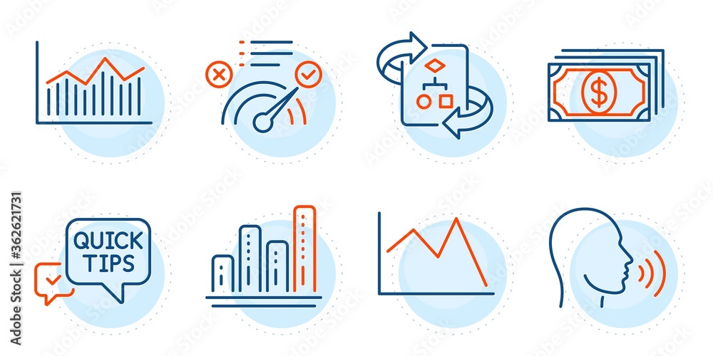 Correct answer, Graph chart and Money diagram signs. Line chart ... Correct answer, Graph chart and Money diagram signs. Line chart ...