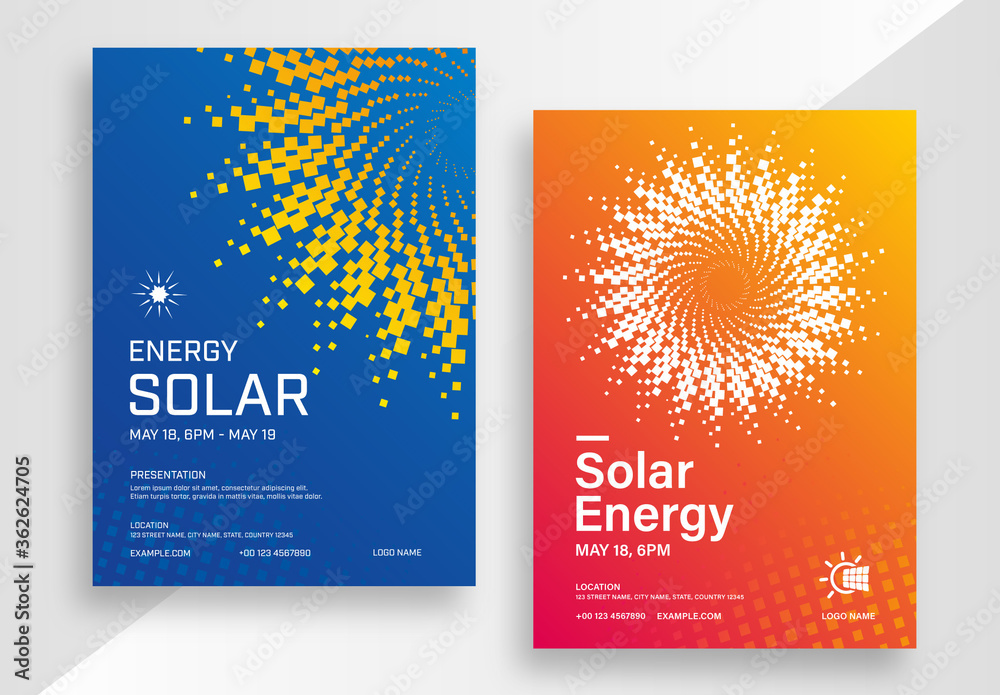 Solar Energy Poster Layout Stock Template | Adobe Stock
