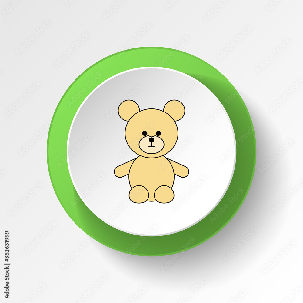cartoon bea toy colored button icon. Signs and symbols can be used for ...