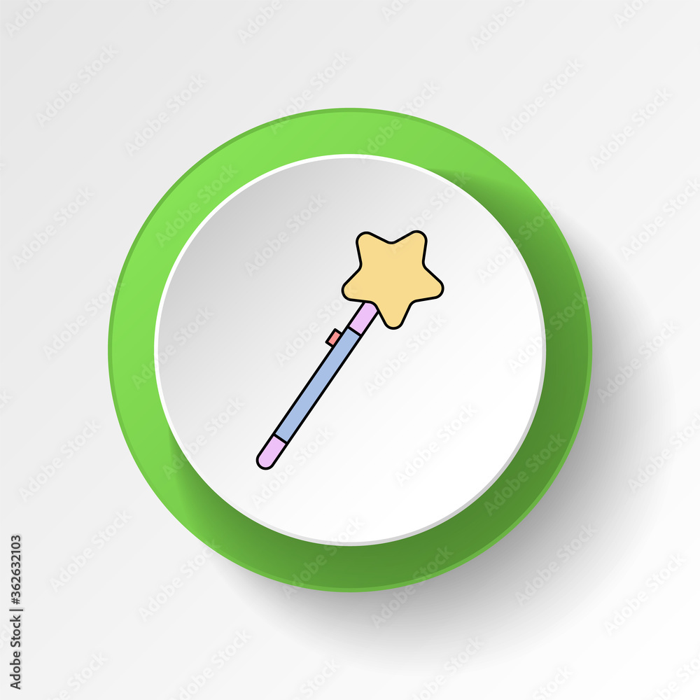 cartoon rattle star toy colored button icon. Signs and symbols can be ...