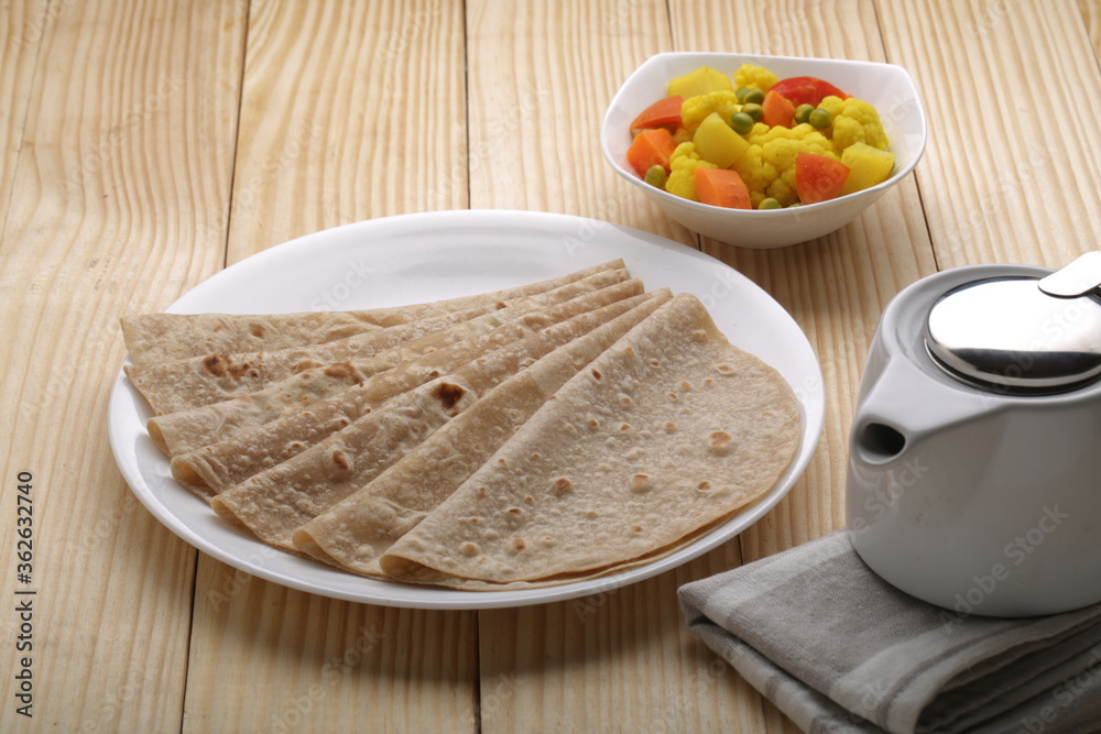 Chapathi_ Indian flat bread Stock Photo | Adobe Stock