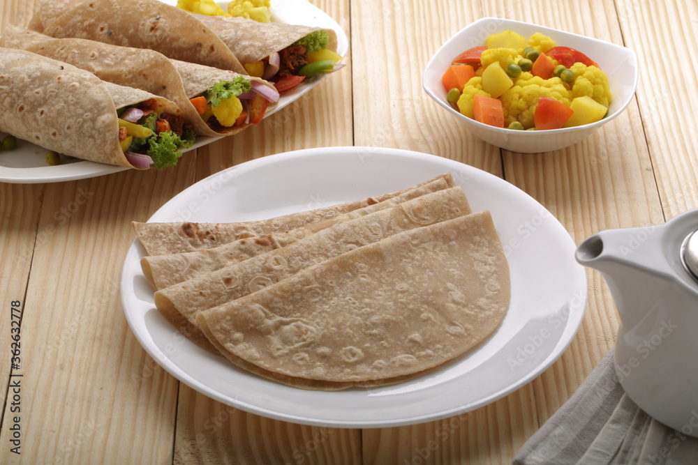 Chapathi_ Indian flat bread Stock Photo | Adobe Stock