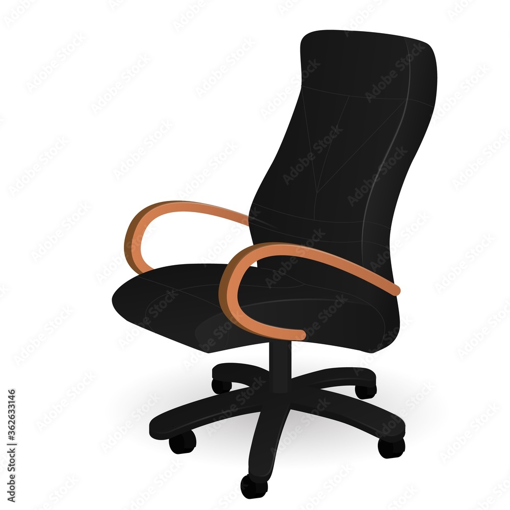 Vector black executive chair - vector illustration Stock Vector | Adobe ...