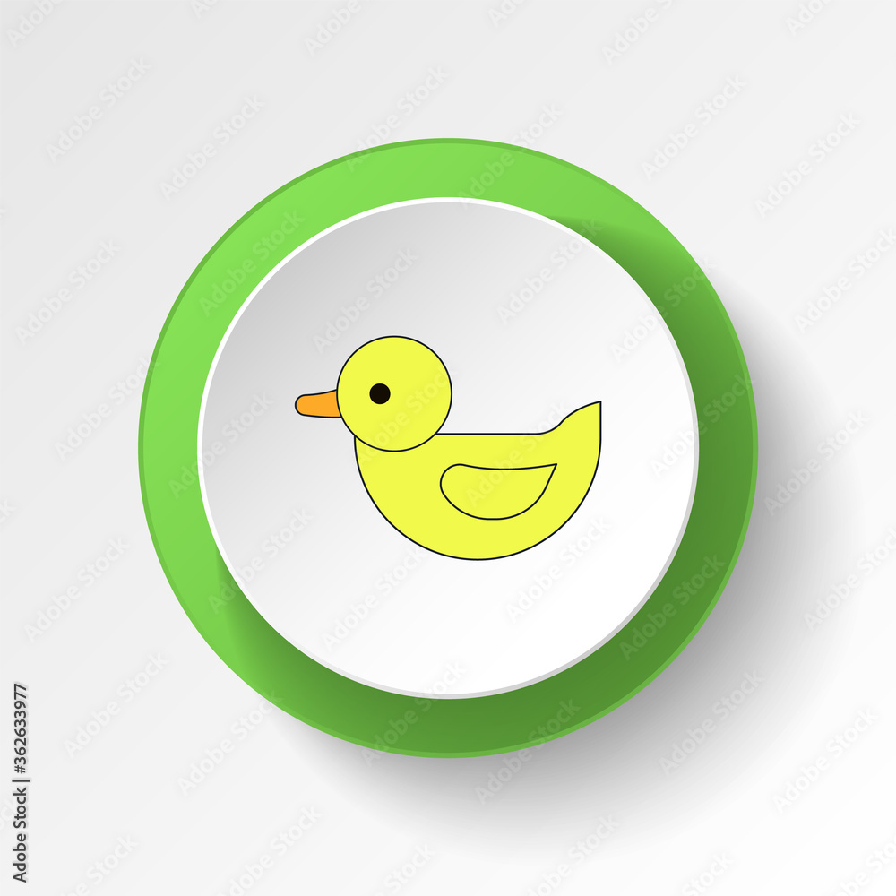Vetor de cartoon duck toy colored button icon. Signs and symbols can be ...