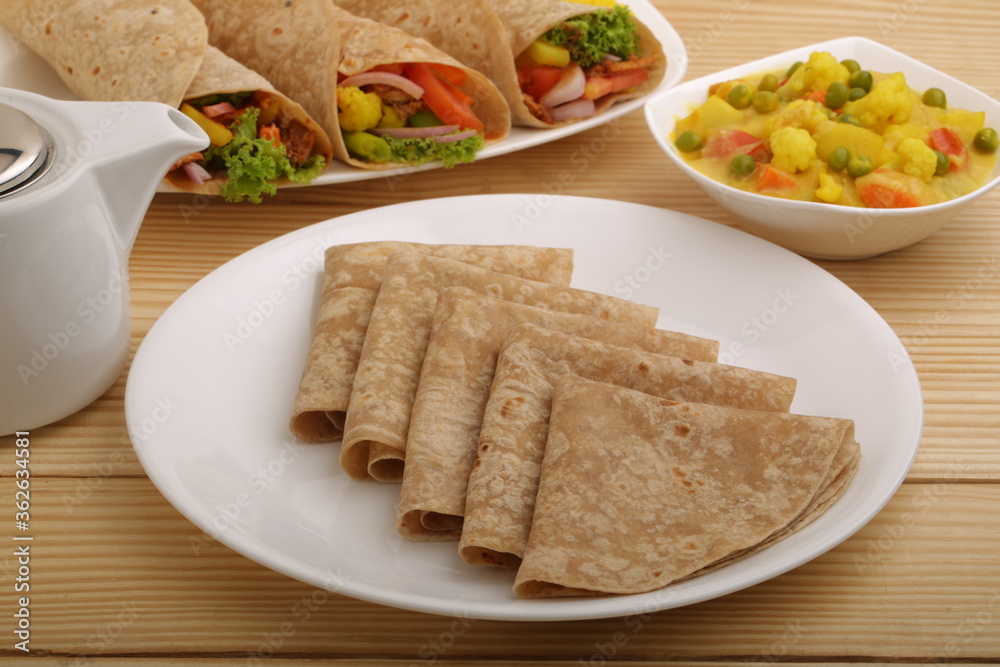 Chapathi_ Indian flat bread Stock Photo | Adobe Stock