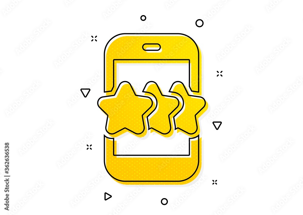 Feedback rating phone sign. Star icon. Customer satisfaction symbol ...