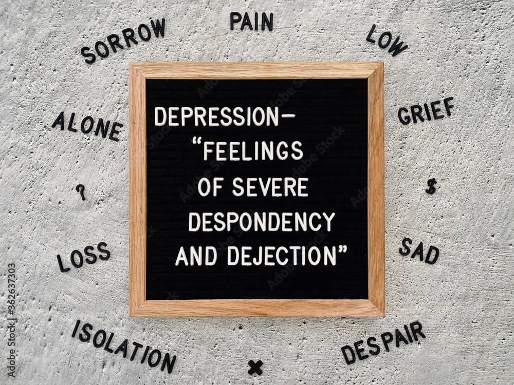 Depression quote against a rough textured concrete background ...