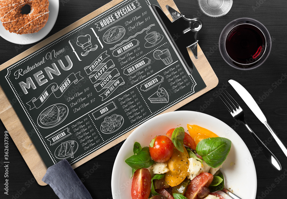 Chalkboard Style Restaurant Menu Layout Stock Template | Adobe Stock