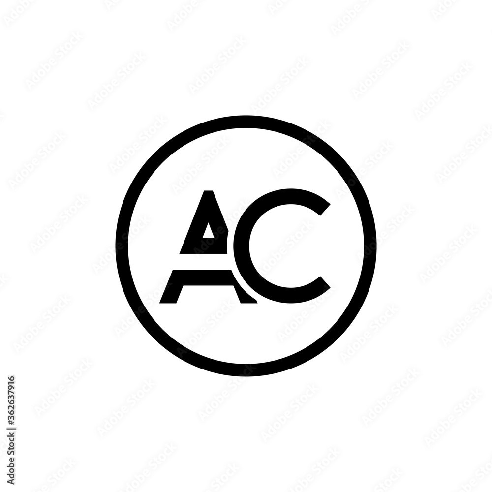 AC Logo Design Business Typography Vector Template. Creative Linked ...