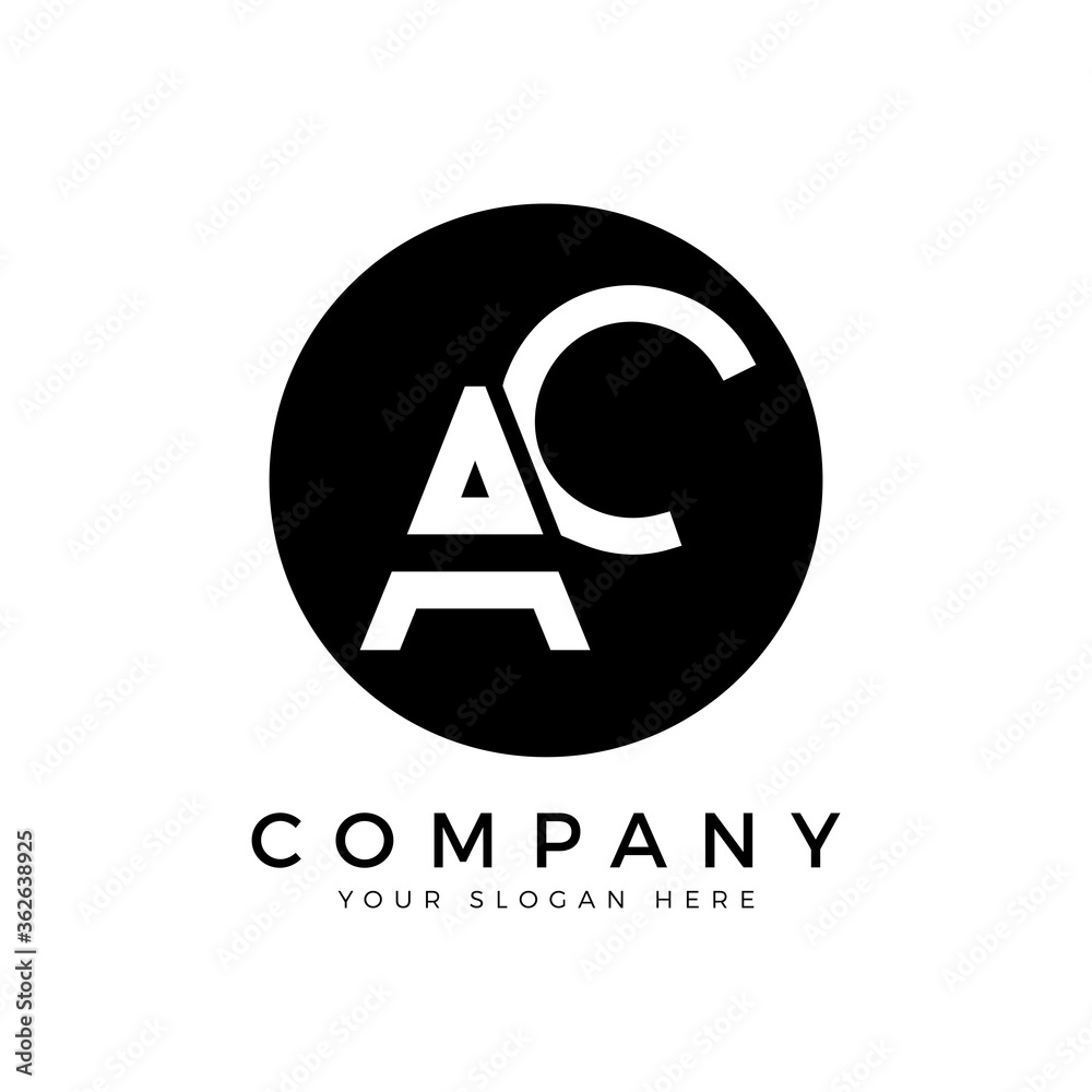 AC Logo Design Business Typography Vector Template. Creative Linked ...