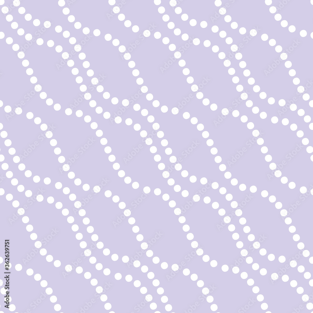 Simple dot waves seamless vector striped pattern in lilac and white ...