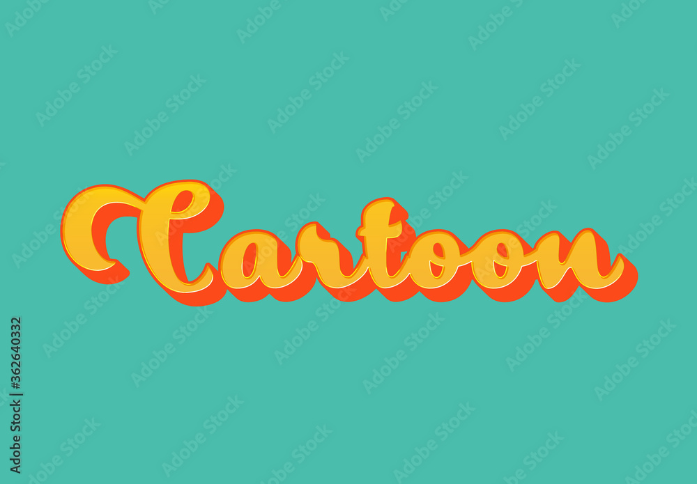 3D Cartoon Text Effect Mockup Stock Template | Adobe Stock