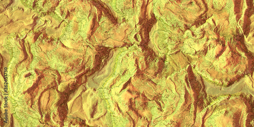 Yellow rock hills field landform from above view backdrop. Landscape ...