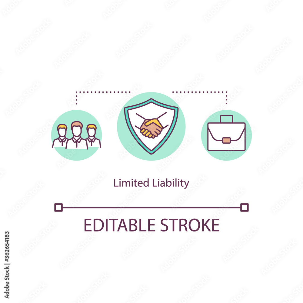 Limited liability concept icon. Business Investment and partnership ...